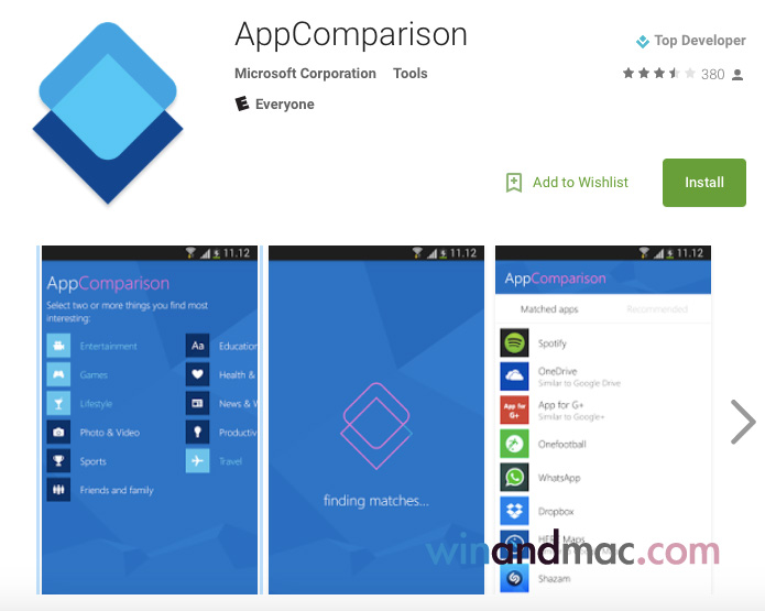 Microsoft新AppComparison Android app 奇招吸引大家轉會？ - winandmac.com 視麥媒體