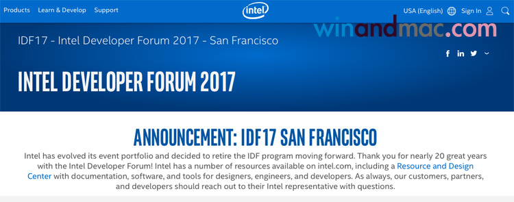Intel Developer Forum 2017正式取消 又是流動裝置惹禍？！ - winandmac.com 視麥媒體