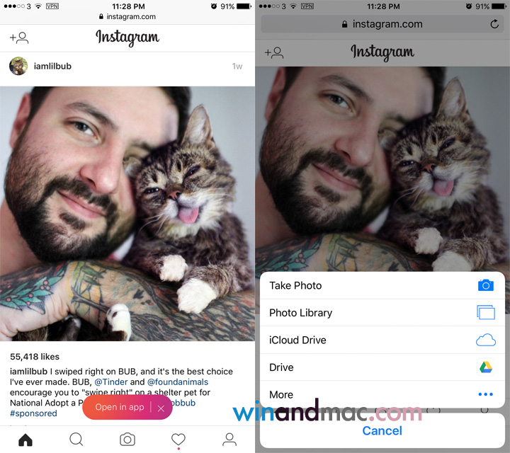 Instagram流動版大改革 不用app也可直接upload相 - winandmac.com 視麥媒體