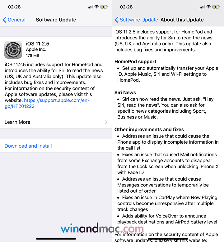 iOS 11.2.5更新有了 主要只是為HomePod而來？！ - winandmac.com 視麥媒體