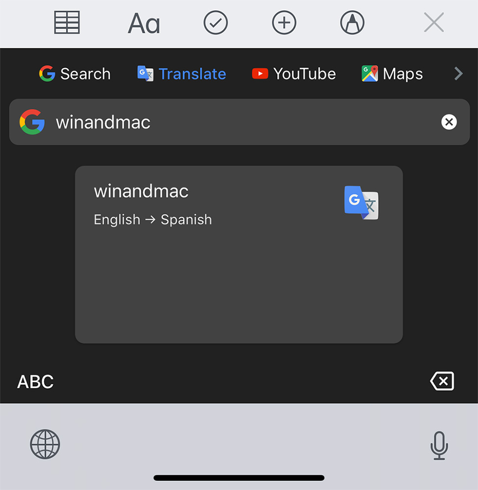 Google iOS鍵盤Gboard終於追上Android版 加回翻譯工具 - winandmac.com 視麥媒體