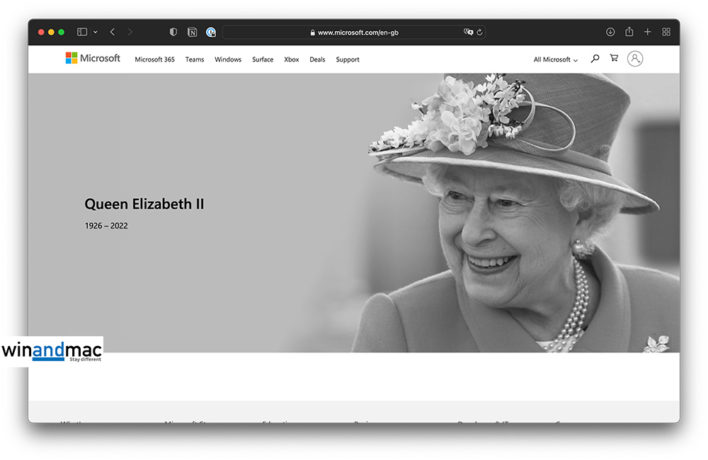 英女皇逝世 蘋果、微軟、Google、三星首頁作出悼念 - winandmac.com 視麥媒體