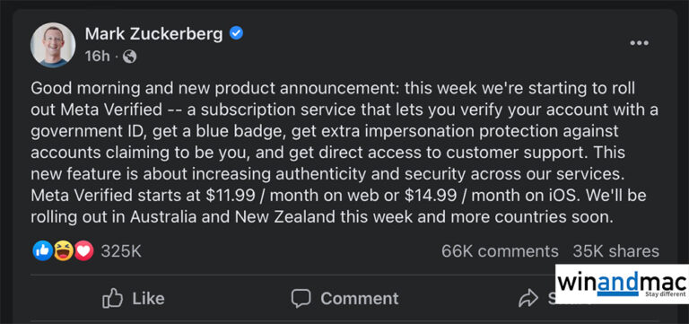 Facebook竟學Twitter賣藍剔 月費較貴要US$12 - winandmac.com 視麥媒體