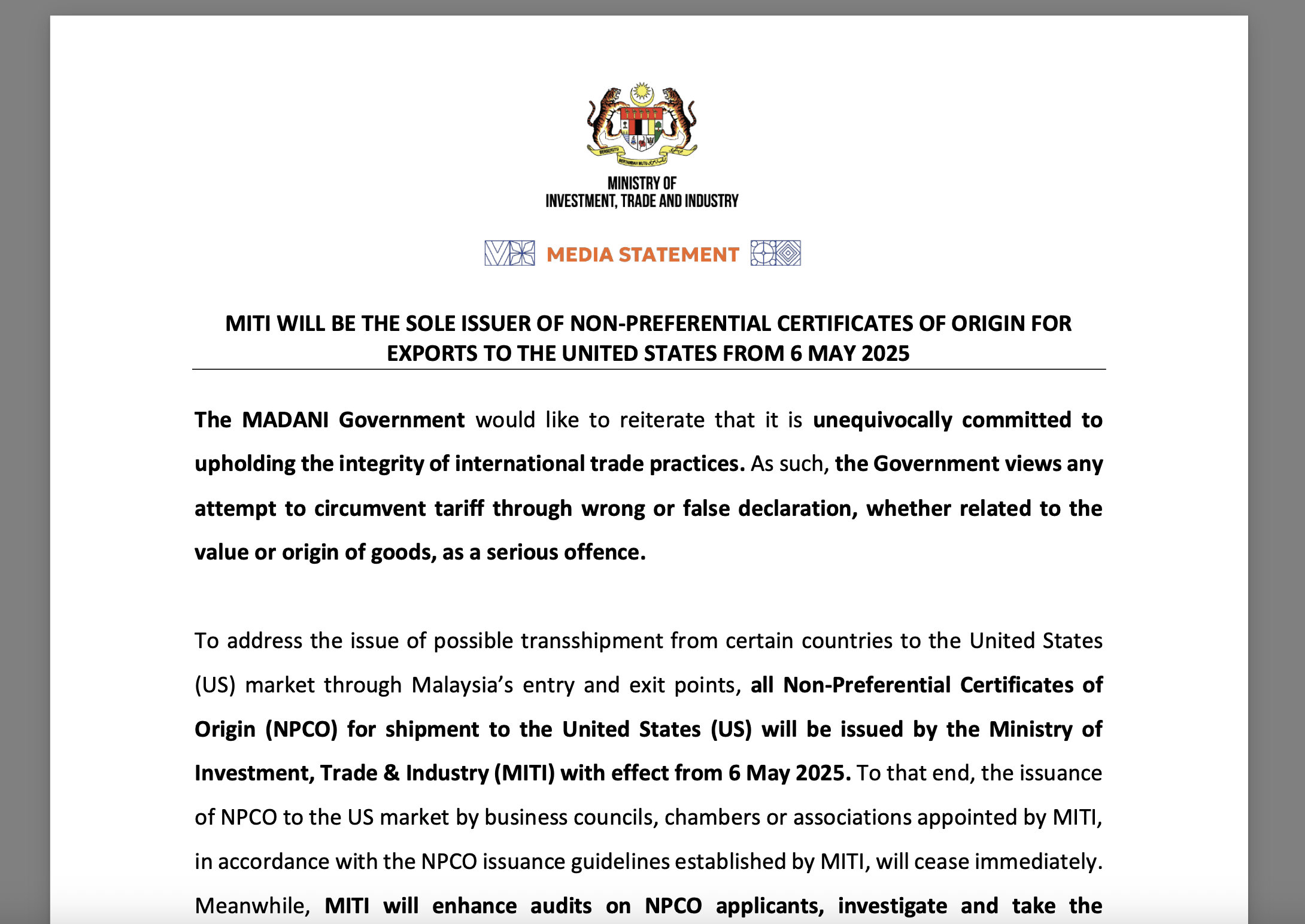 馬來西亞宣佈新措施防中國「洗原產地」？ 習近平上月才專程訪問 - winandmac.com 視麥媒體