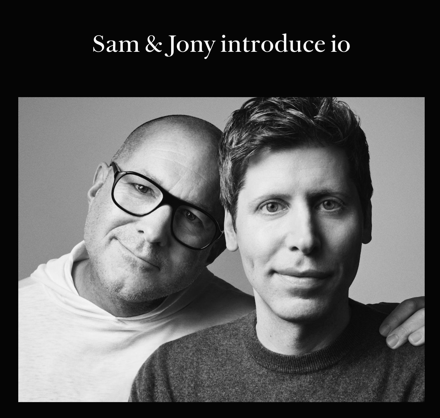 OpenAI以65億收購蘋果前員工Jony Ive公司io 點解話首次踏入AI硬件世界？ - winandmac.com 視麥媒體