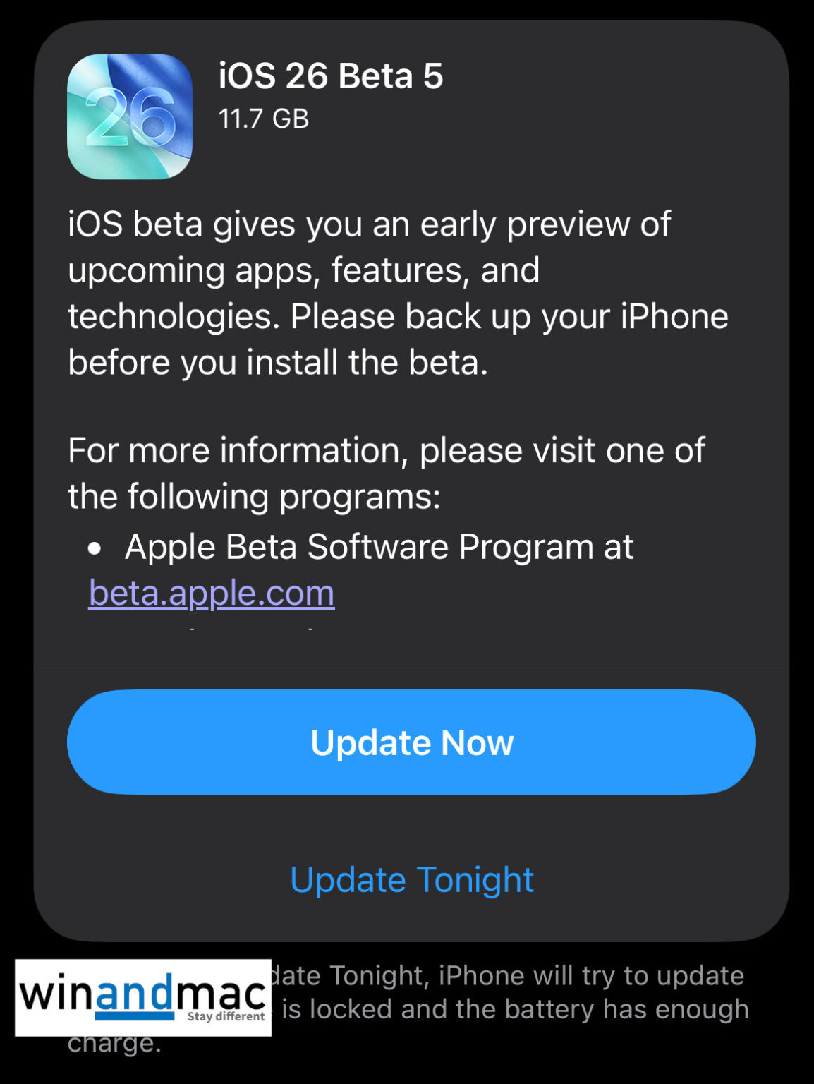 蘋果推iOS 26 beta 5 人人大讚更穩定、玻璃效果仍然很強烈 - winandmac.com 視麥媒體